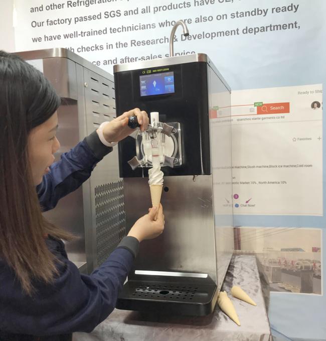 Table Top Single Flavors With Air Pump Air Adjustable Function Soft Ice Cream Machine