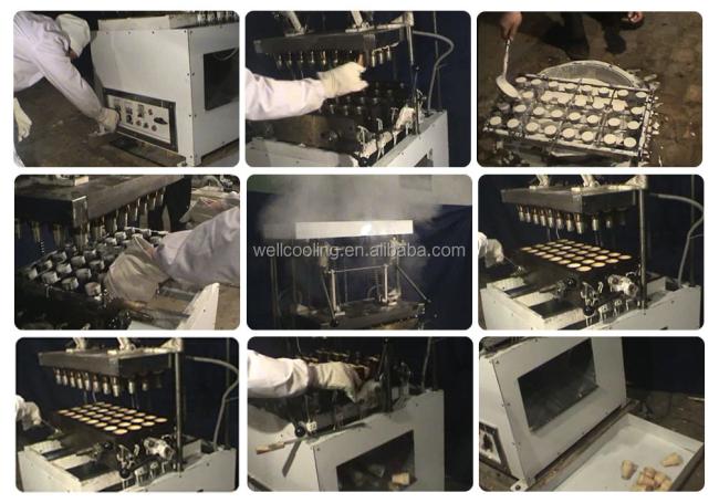 Industrial Semi-Automatic Sugar Waffle Ice Cream Cone Machine 40 Heads