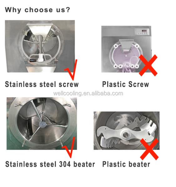 Quality Wellcooling Table Top Small Sundae Sorbet Gelato Hard Ice Cream Machine for sale