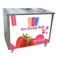 Quality Commercial Easy to Operate Single Flat Pan Fried Quick-Frozen Ice Cream Roll for sale