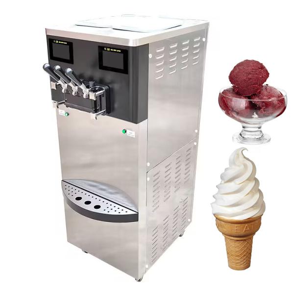 Quality Commercial 55-66l/h 3 Flavors Soft Serve Ice Cream Cones Machine Wholesale Price for sale