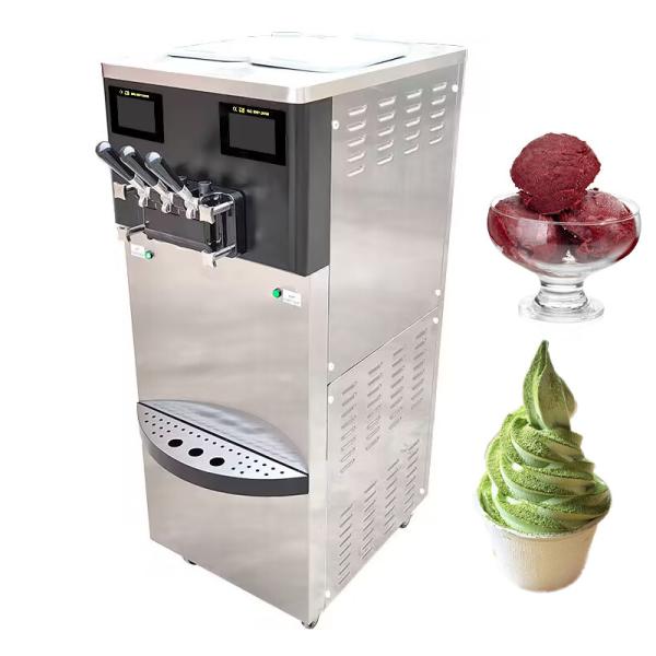 Quality Commercial 55-66l/h 3 Flavors Soft Serve Ice Cream Cones Machine Wholesale Price for sale