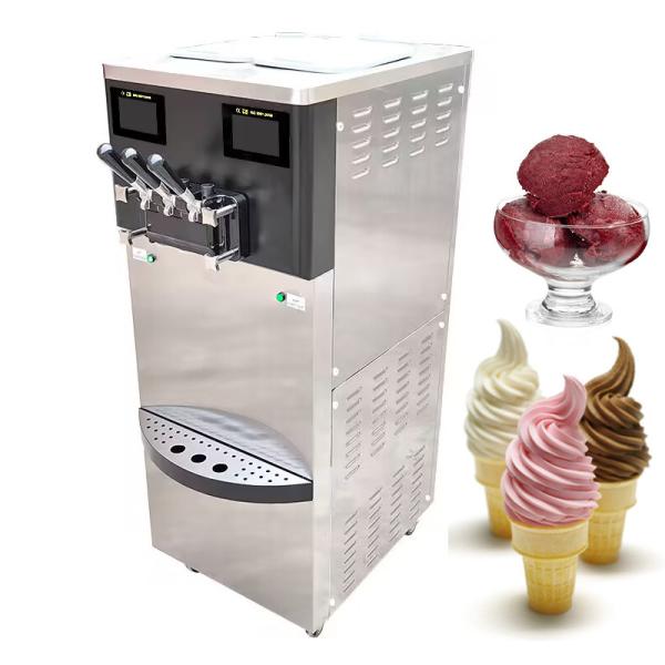 Quality Commercial 55-66l/h 3 Flavors Soft Serve Ice Cream Cones Machine Wholesale Price for sale