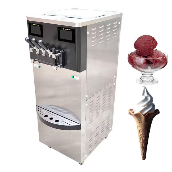 Quality Commercial 55-66l/h 3 Flavors Soft Serve Ice Cream Cones Machine Wholesale Price for sale