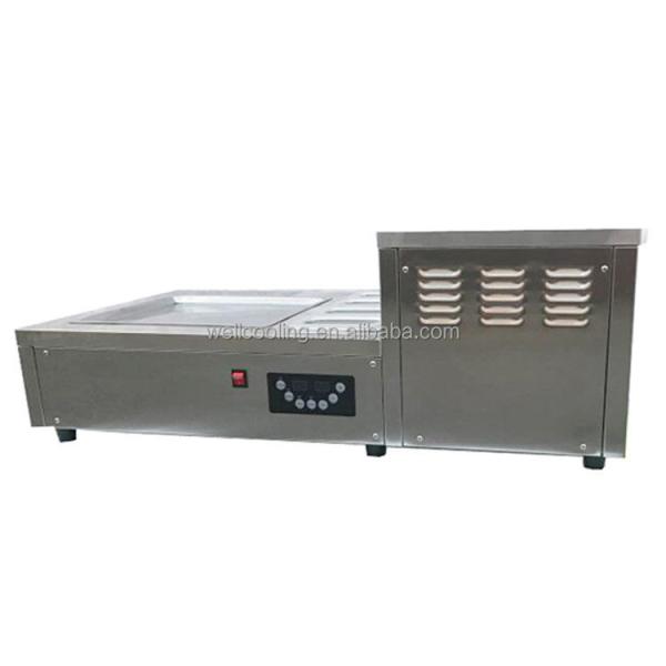 Quality Thai Fried Flat Roll Ice Cream Machine With 4 Pcs Stainless Steel Quick Frozen for sale