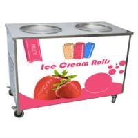 Quality Quick Freezing Molding Double Pan Thai Fry Pan Ice Cream Rolled Bench Top Yogurt for sale