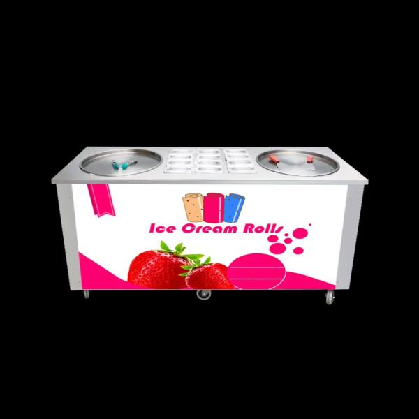 Quality Quick Freezing Molding Double Pan Thai Fry Pan Ice Cream Rolled Bench Top Yogurt for sale