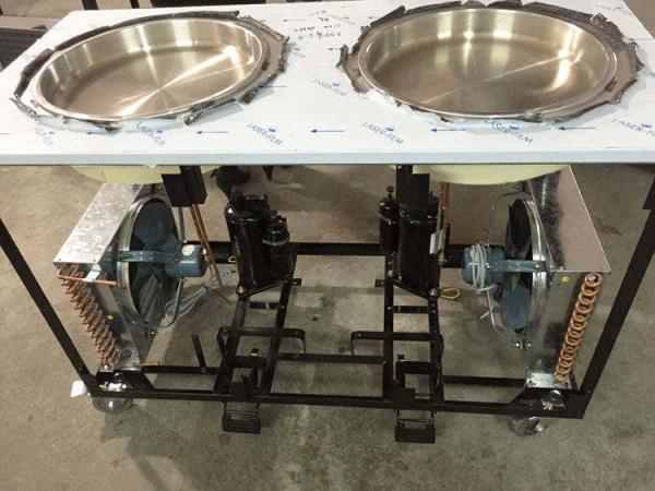 Quality Freezing Pan Fried Double Round Pan Ice Cream Roll Machine for Instant Making for sale