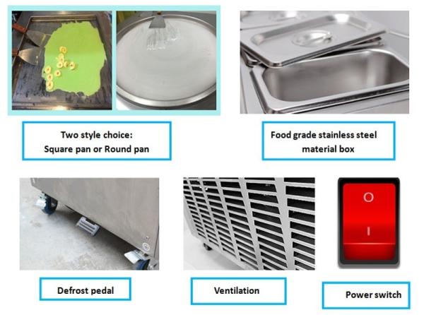 Quality Freezing Pan Fried Double Round Pan Ice Cream Roll Machine for Instant Making for sale