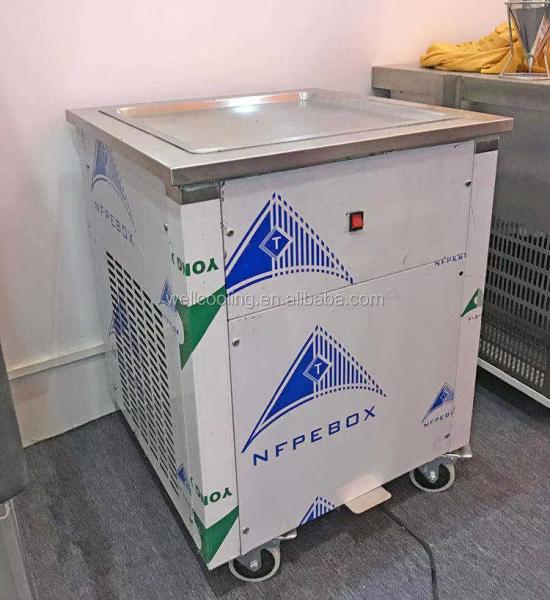 Quality Commercial Fast Freezing Ice Cream Machine Single Square Pan Fried Quick for sale