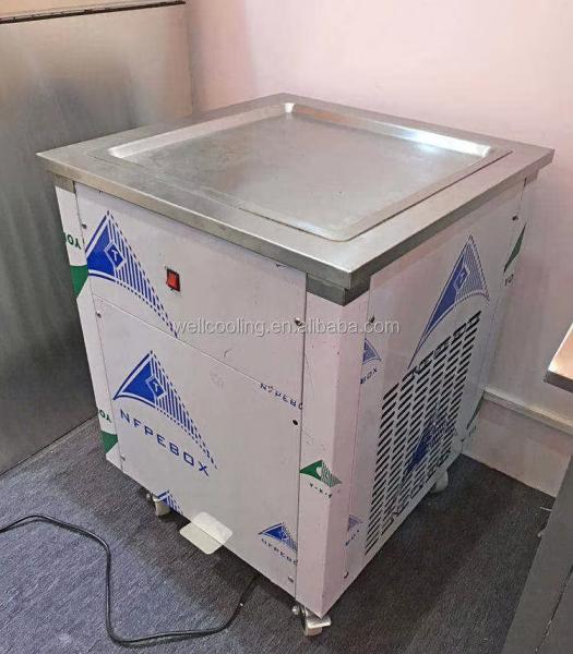 Quality Commercial Fast Freezing Ice Cream Machine Single Square Pan Fried Quick for sale