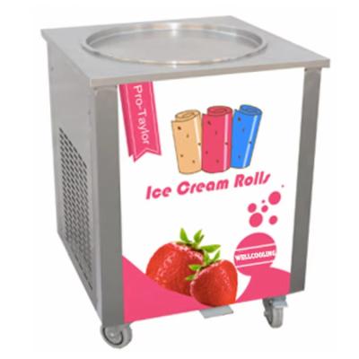 China Commercial Fast Freezing Ice Cream Machine Single Square Pan Fried Ice Cream Roll Machine for sale