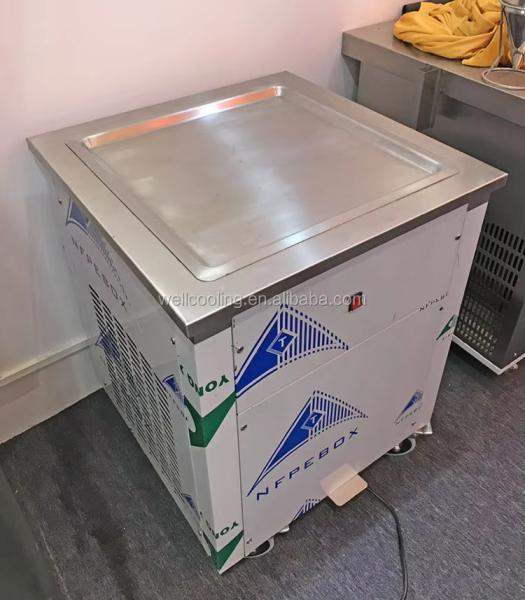 Quality Commercial Fast Freezing Ice Cream Machine Single Square Pan Fried Ice Cream for sale