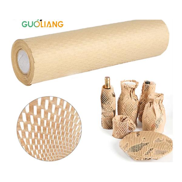 Quality Recyclable Custom Size Honeycomb Packaging Paper Black Honeycomb Cushion Paper Roll Honeycomb Kraft Paper for sale