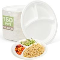Quality Sugarcane Round Paper Plates Eco-friendly Biodegradable Disposable Bagasse Maded for sale