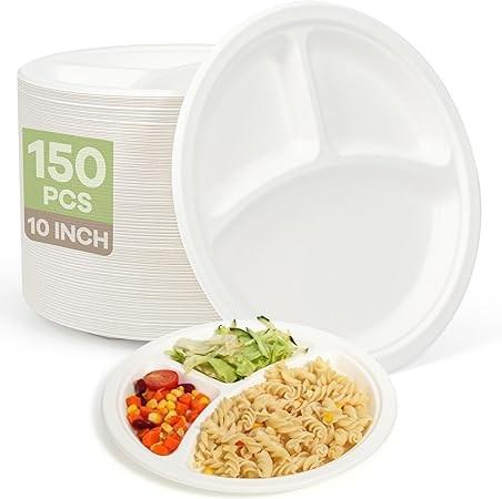 Quality Sugarcane Round Paper Plates Eco-friendly Biodegradable Disposable Bagasse Maded Tableware for Sale for sale