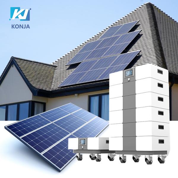 KonJa Power 48V 96V 144V 192V 240V 288V 100Ah Home LifePO4 Batteria solare impilabile con controllo sullo schermo
