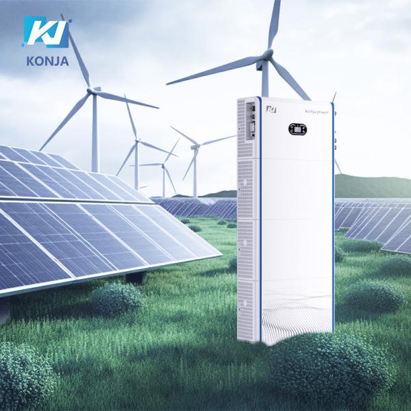 Invertitore ibrido KonJa Batteria al litio 51.2V 5.12kWh 10.24kWh 15.36kWh Batteria residenziale con schermo a LED
