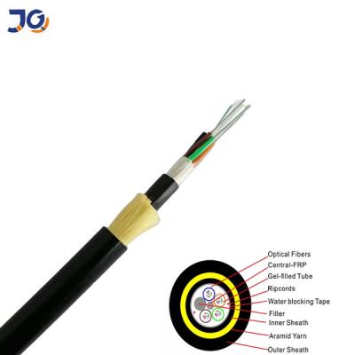 China Adss Single Mode Aerial Fiber Optic Cable 6 8 12 24 48 Core Cable Adss G652D G657A1 Outdoor Optica Fiber Cables for sale