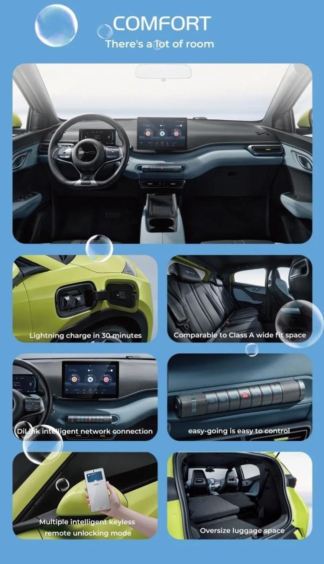2023 in Stock Byd Seagull Chinese Small Car New Energy Vehicles Electric Car Byd Seagull 305km 405km Byd EV Car Byd Seagull