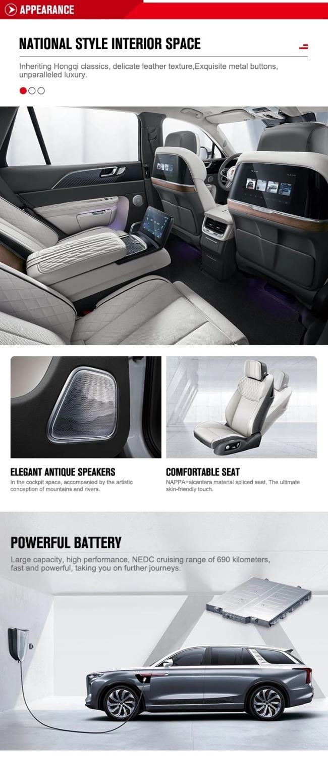 China 2022 Hongqi Ehs9 Ice White/Quantum Gray New Energy Vehicle Hongqi E-HS9