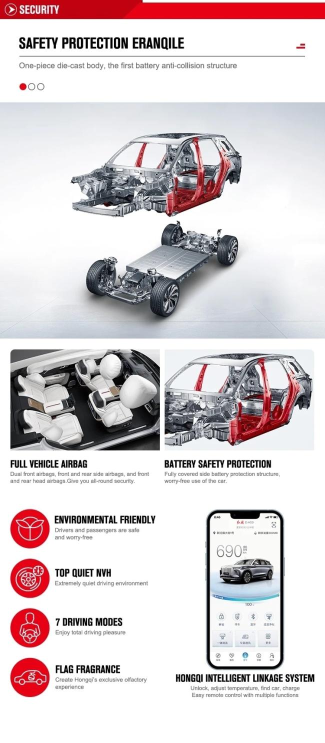 China 2022 Hongqi Ehs9 Ice White/Quantum Gray New Energy Vehicle Hongqi E-HS9