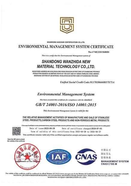 ISO14001 - Shandong Wanzhida New Materials Technology Co., Ltd.