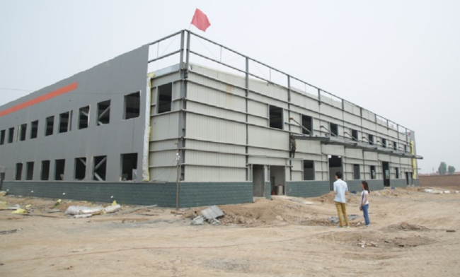 Steel structure building interior view