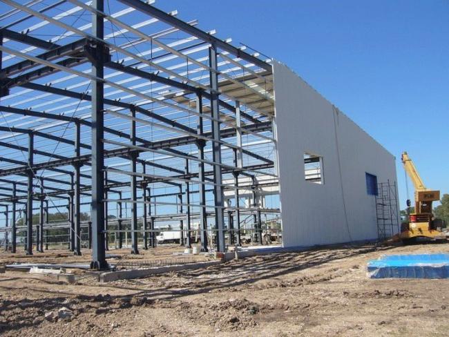 Steel structure warehouse exterior view
