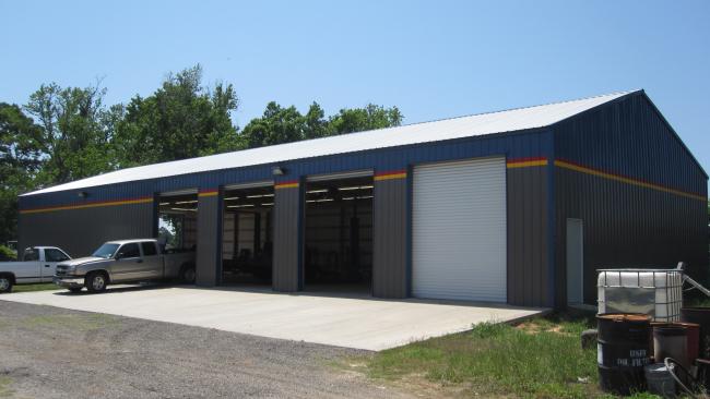 Steel structure workshop exterior view