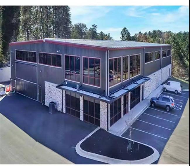 Steel structure workshop exterior view