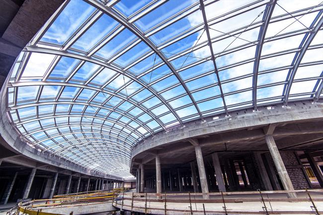Steel structure sports building exterior view