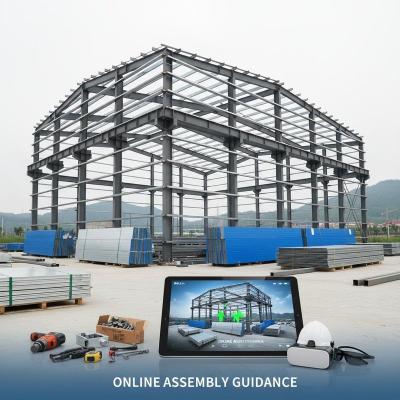 China Steel Steel Structure Workshop Utilizing Hot-Rolled Steel Molding Method and Install Online Guidance for Assembly Processes for sale