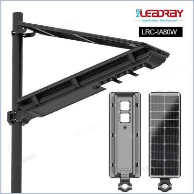 China 80W Durable High Efficient Pole LED Solar Street Light IP66 4500K 6500K Radar Sensor Lamp for sale