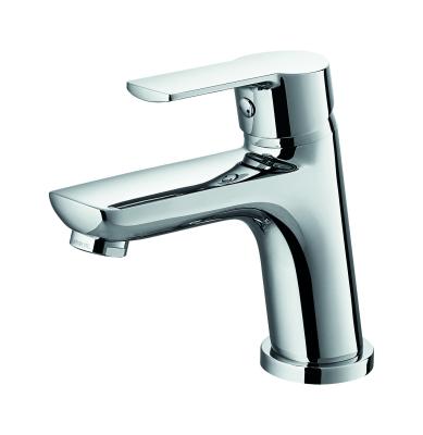 China Commerciële Badkamer Wastafel Kraan Enkel Metalen Handvat Chroom 142mm Hoog Te koop