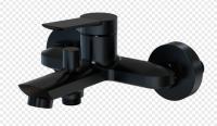 China Wall Mounted Bath Mixer Tap Black Brass Single Lever Surface Mounted 1.0 Bar for sale