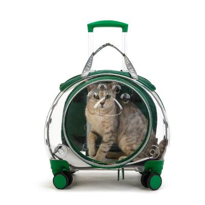 Cina Borsa trolley per animali domestici portatile, traspirante, con vista chiara, zaino con ruote in vendita