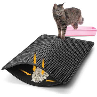 China Double Layer Non Slip Easy To Clean Cat Litter Trapping Mat With Waterproof Bottom for sale
