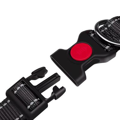 China Reflective Adjustable Basic Simple Nylon Dog Collars With Locking Buckle for sale
