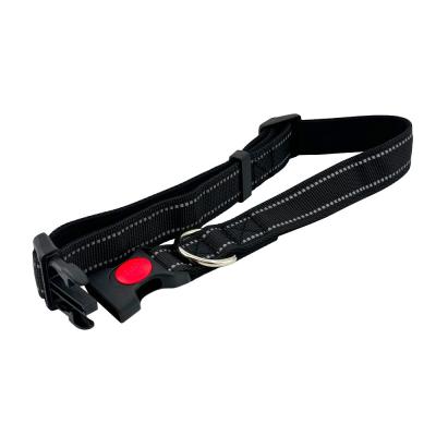 China Reflective Adjustable Basic Simple Nylon Dog Collars With Locking Buckle for sale