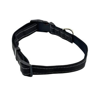 China Reflective Adjustable Basic Simple Nylon Dog Collars With Locking Buckle for sale