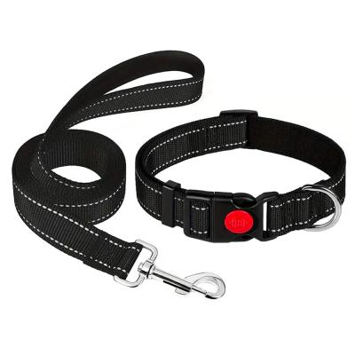 China Reflective Adjustable Basic Simple Nylon Dog Collars With Locking Buckle for sale
