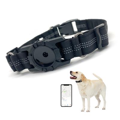 China Pet Tracking Collar Nylon Air Tag Dog Collar Holder For Tracking GPS for sale