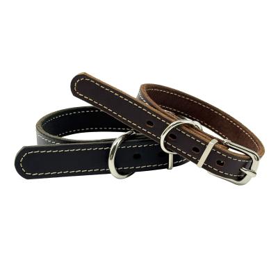 China Premium Genuine Leather Dog Collar Durable Stylish Comfortable Fit for sale