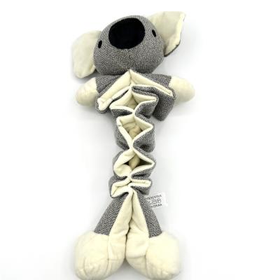 China Stretchable Koala Dog Toy Plush Squeaky Toy With Crinkle Sound For Aggressive Chewers for sale