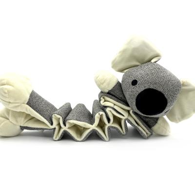 China Stretchable Koala Dog Toy Plush Squeaky Toy With Crinkle Sound For Aggressive Chewers for sale