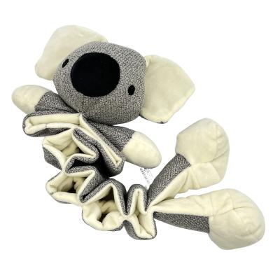 China Stretchable Koala Dog Toy Plush Squeaky Toy With Crinkle Sound For Aggressive Chewers for sale