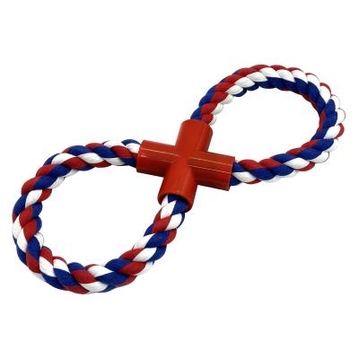 China Durable 8 Shaped Dog Rope Toy For Aggressive Chewers Teeth Cleaning Fun for sale