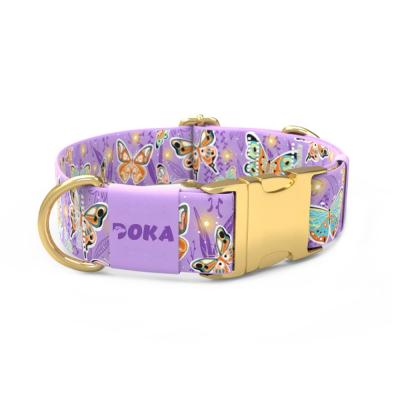 China Colorful Nylon Dog Collar Adjustable Durable Lightweight Pet Collar For All Dogs for sale