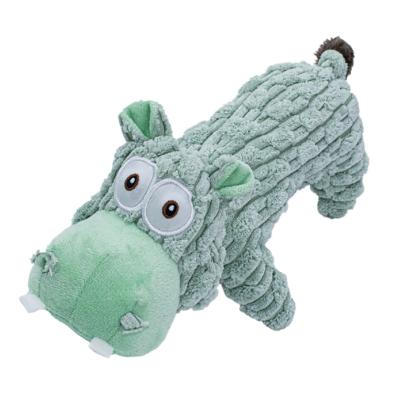 China Green Hippo Plush Squeaky Dog Toy – Soft Chew, Tug & Play Toy For Small To Large Dogs for sale